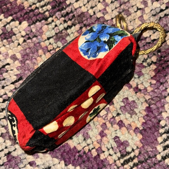 Versace | Bags | Vintage Gianni Versace Velour Red Black Blue Gold Logo ...